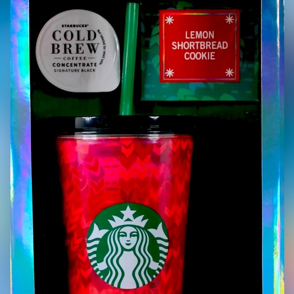Starbucks | Kitchen | Starbucks Acrylic Red Cold Cup Set With Cold Brew ...